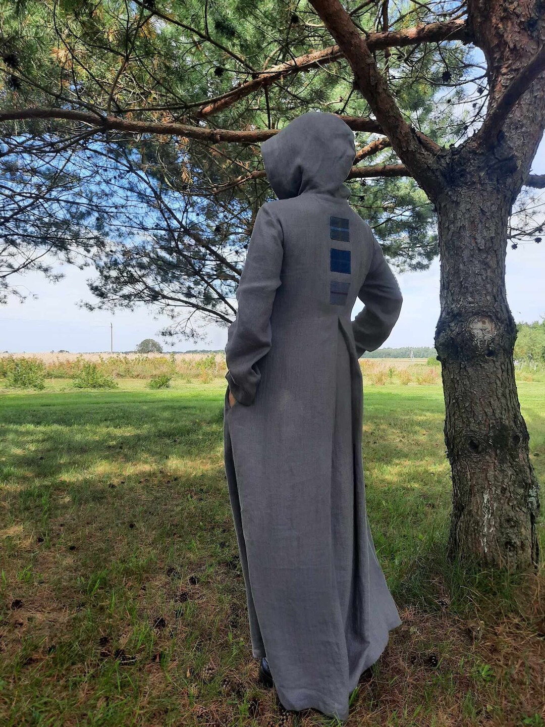 Linen Long Coat/dres, Casual Outfit, Vacation Wear, Linen Clothing ...