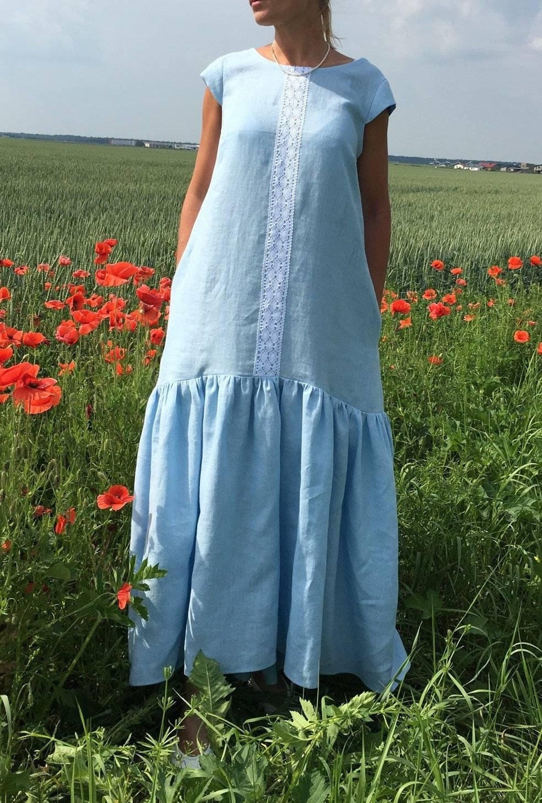 Handmade Linen Maxi Dress – Loose Fit, Boho Summer Linen Clothing for ...