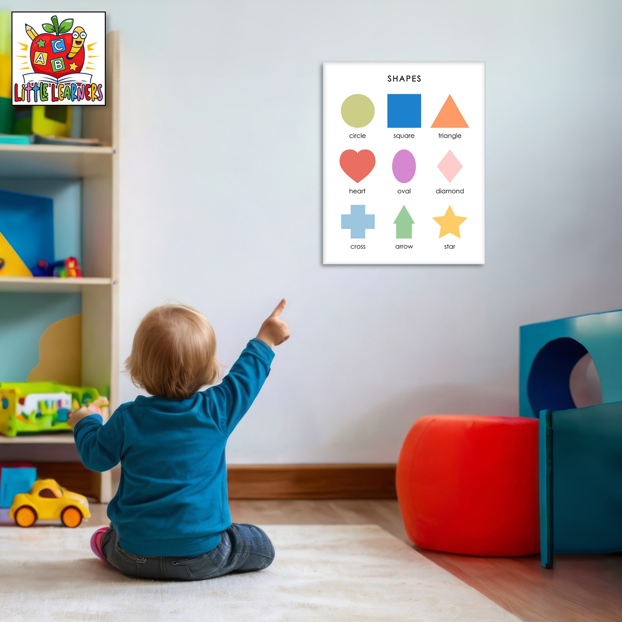 Shapes Printable Educational Poster Kindergarten Shapes Poster Nursery ...