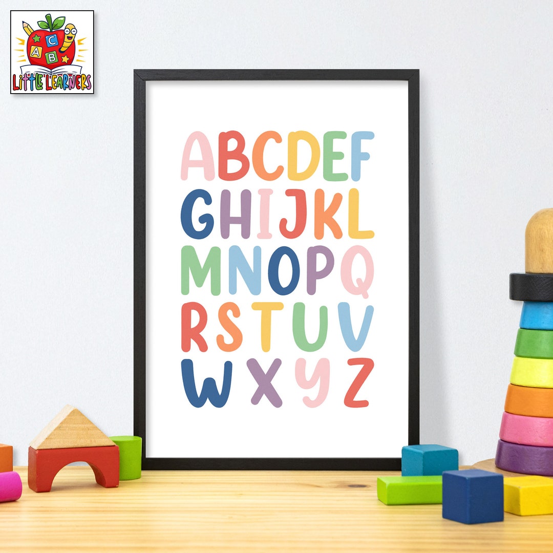Rainbow Alphabet Poster ABC Print Nursery Alphabet Printable ...