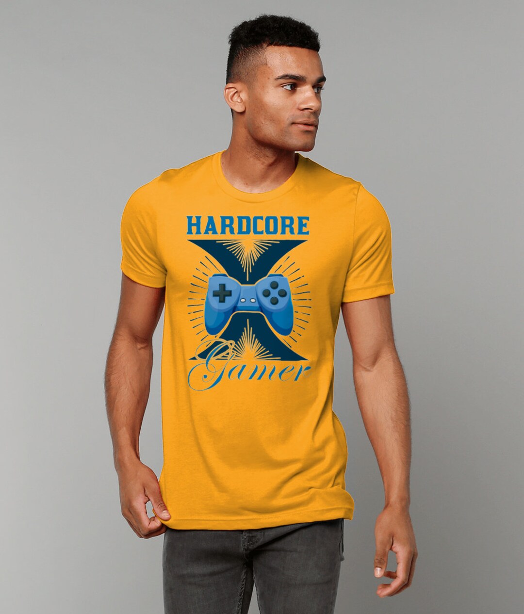 Hardcore Gamer Graphic Crew Neck T-shirt, Gamer T Shirt, Video Games ...
