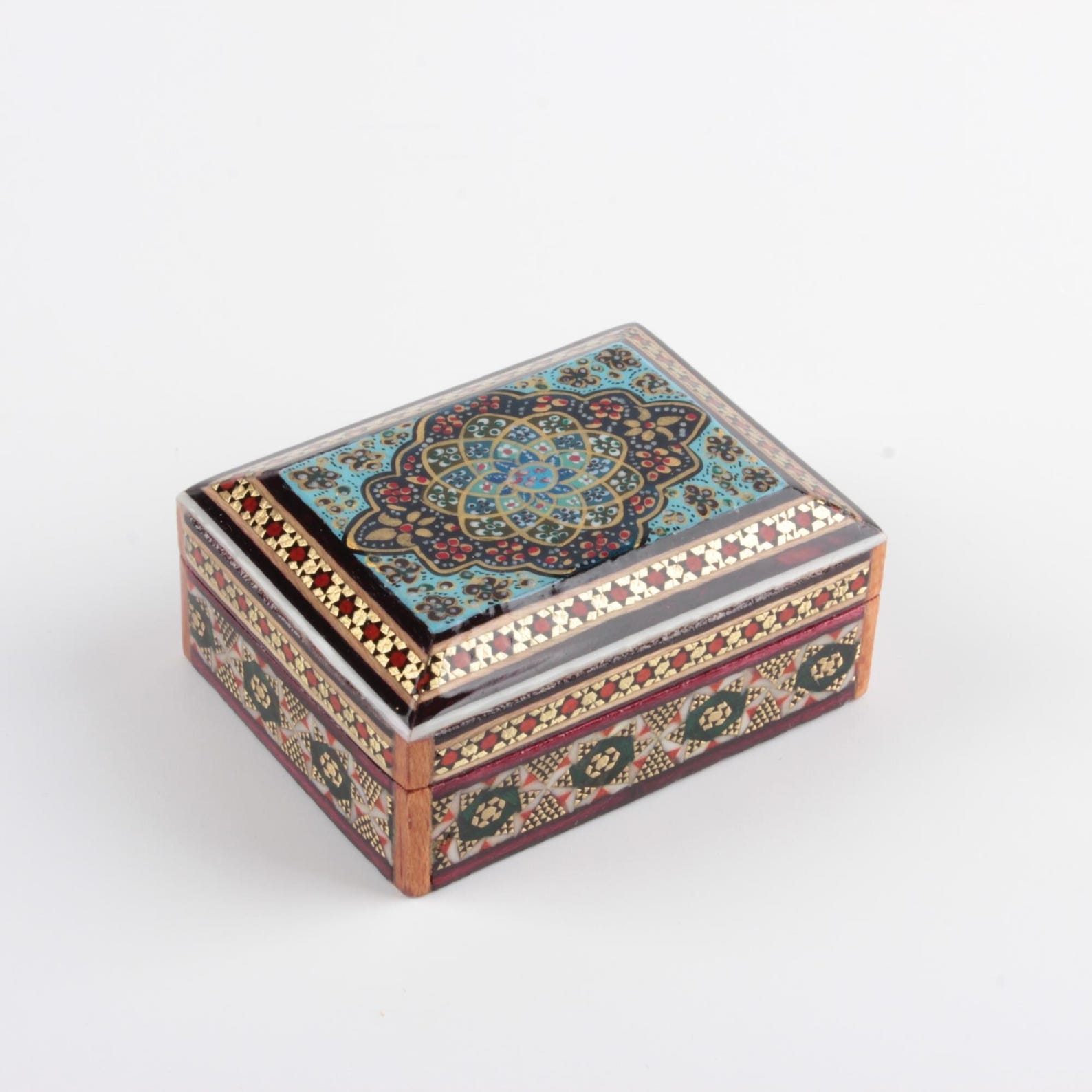 Handmade Persian Khatam Jewelry Box: Gold Inlay Keepsake Trinket - Etsy