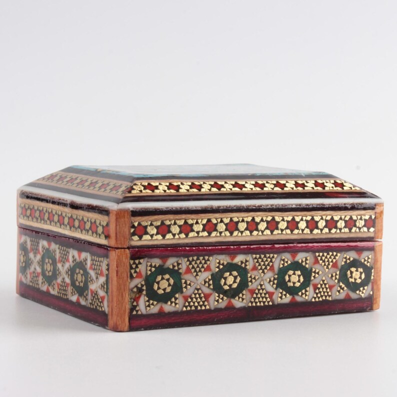 Handmade Persian Khatam Jewelry Box: Gold Inlay Keepsake Trinket - Etsy