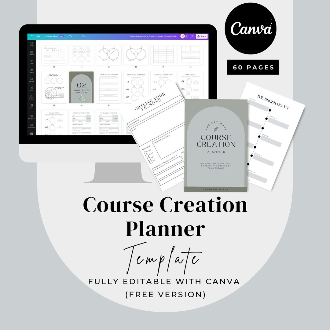 Printable Course Planner | Course Creator Planner Template | Digital ...