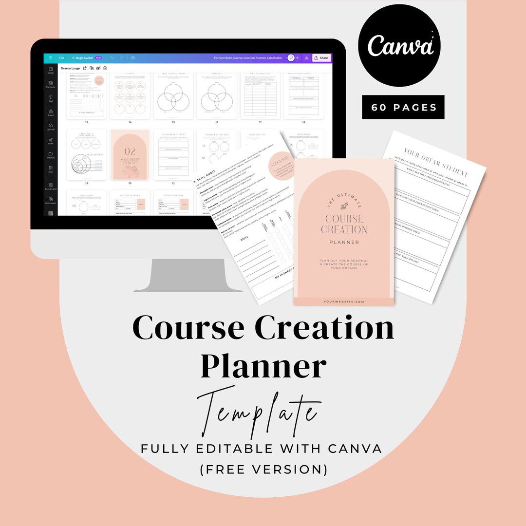 Printable Course Planner Course Creator Planner Template Digital Course ...