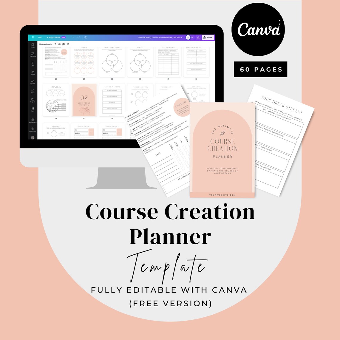 Printable Course Planner Course Creator Planner Template - Etsy