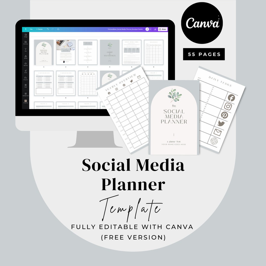 Social Media Content Planner Monthly Content Planner - Etsy