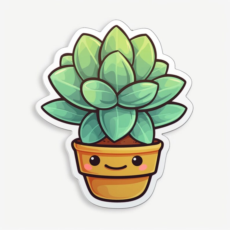Happy Succulent Sticker - Etsy