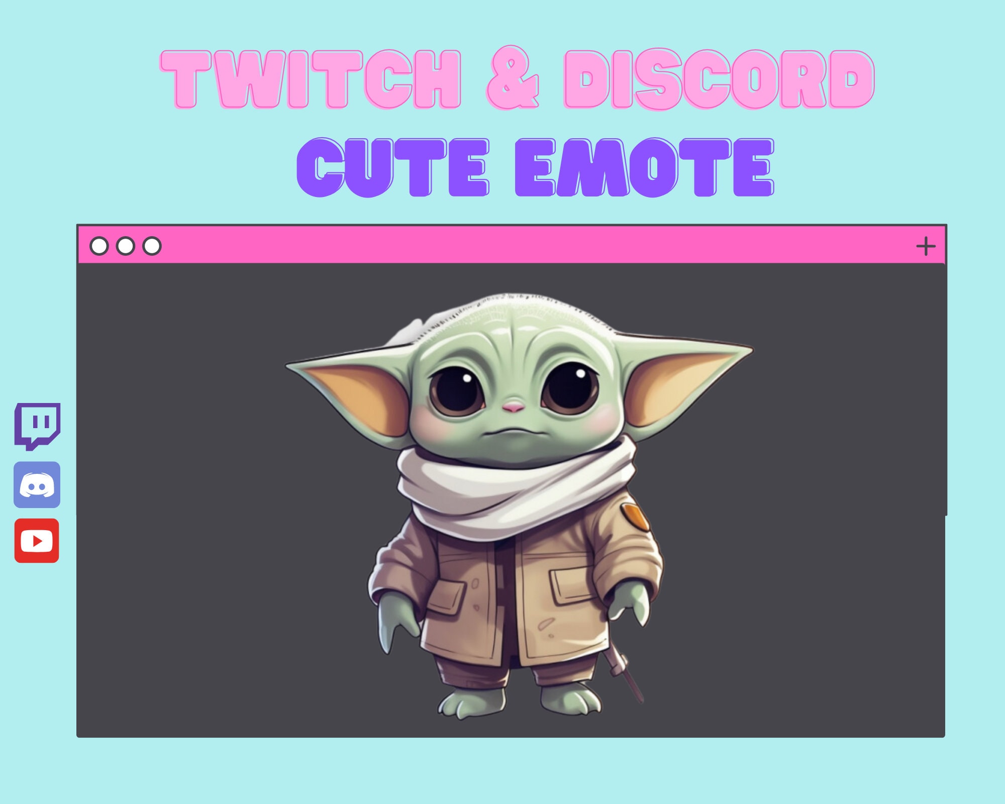 Baby Yoda Grogu Star Wars Inspired Cute Twitch/discord Emote Starwars ...