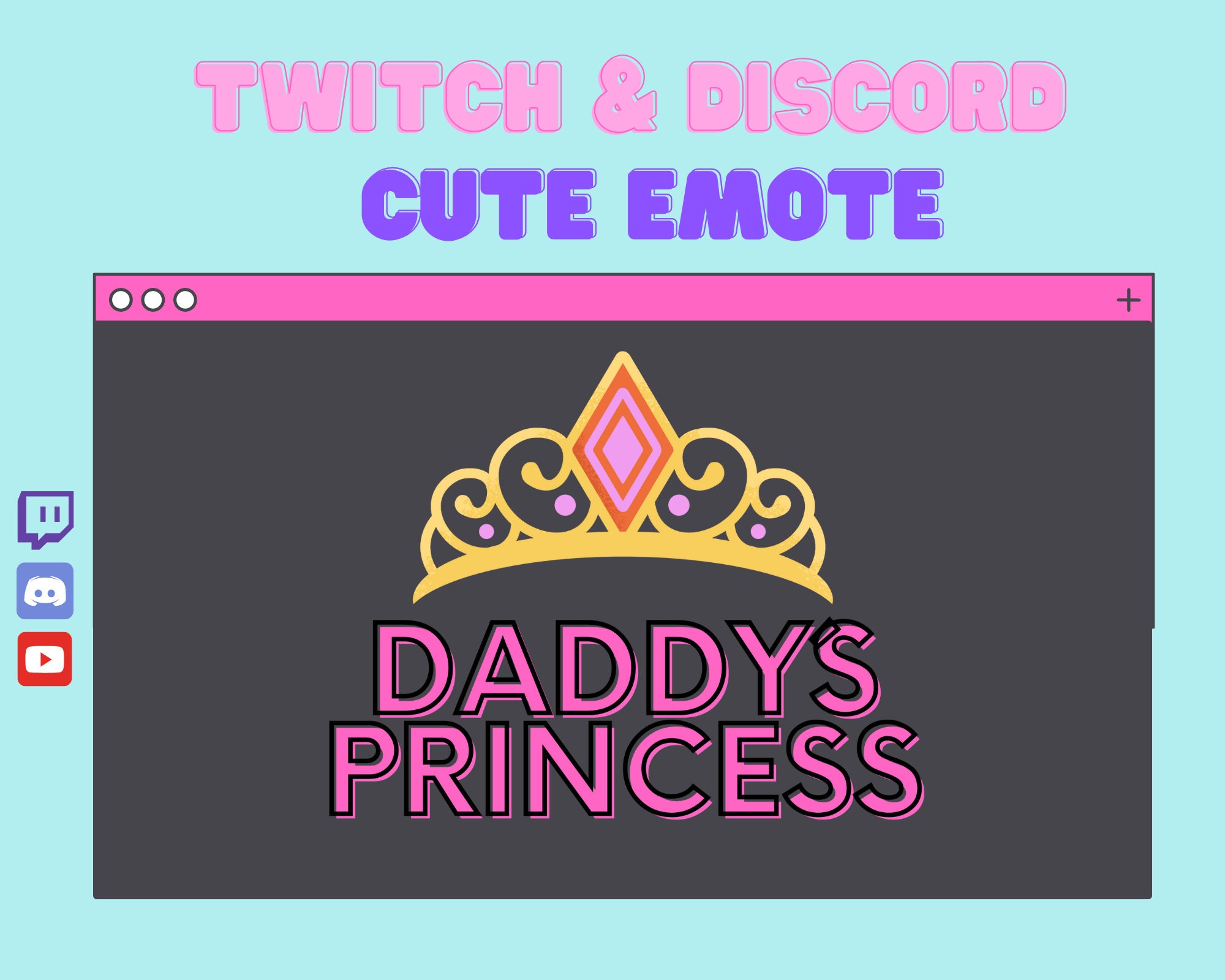 Daddy's Princess Pink | Cute Twitch/discord Emote - Etsy