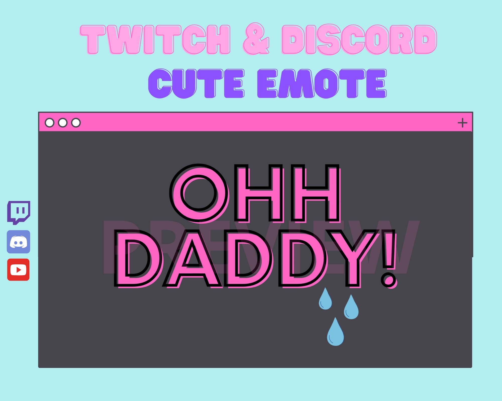 Ohh Daddy Pink Cute Twitch/discord Emote - Etsy