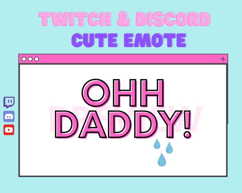 Ohh Daddy Pink | Cute Twitch/discord Emote - Etsy