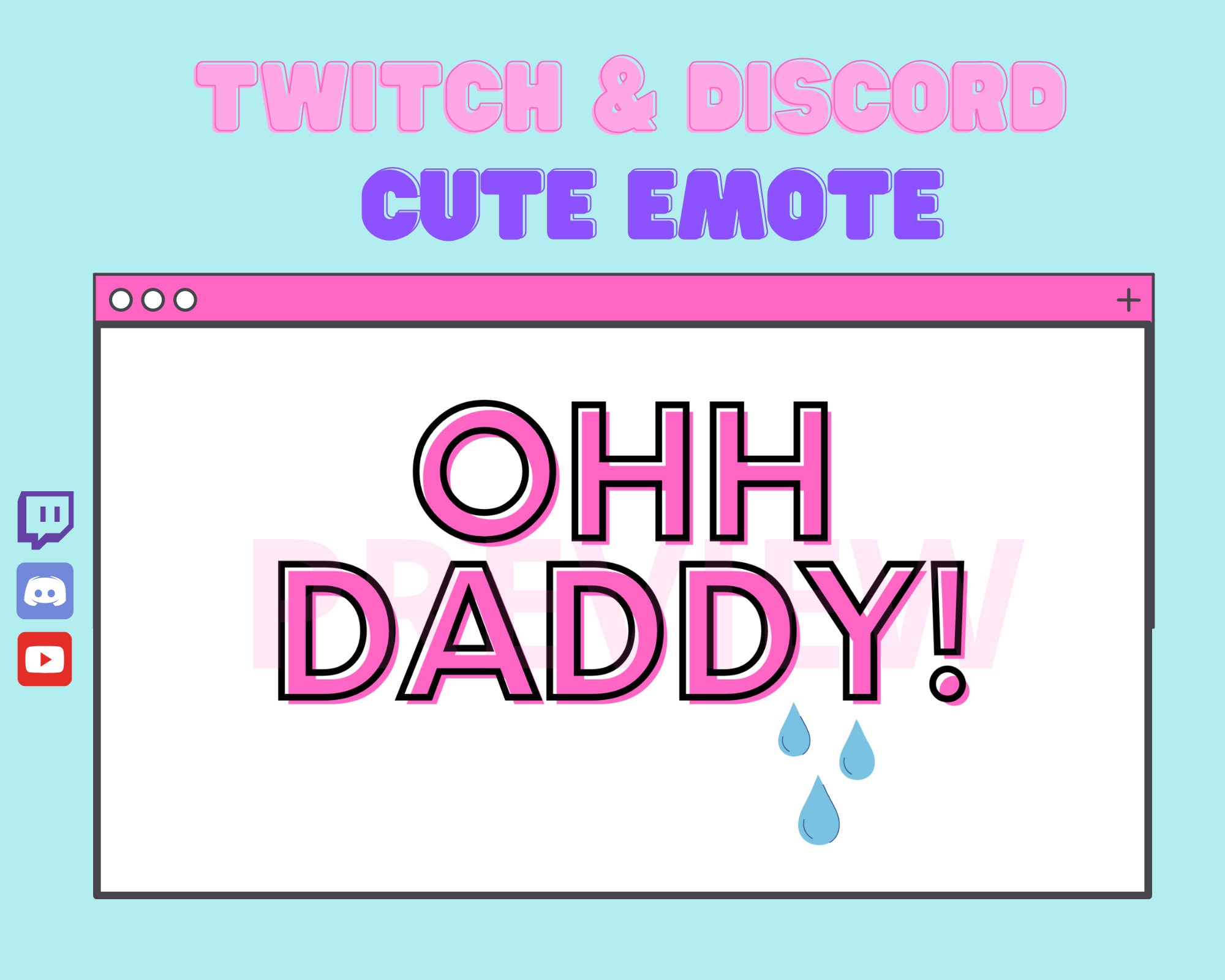 Ohh Daddy Pink Cute Twitch/discord Emote - Etsy
