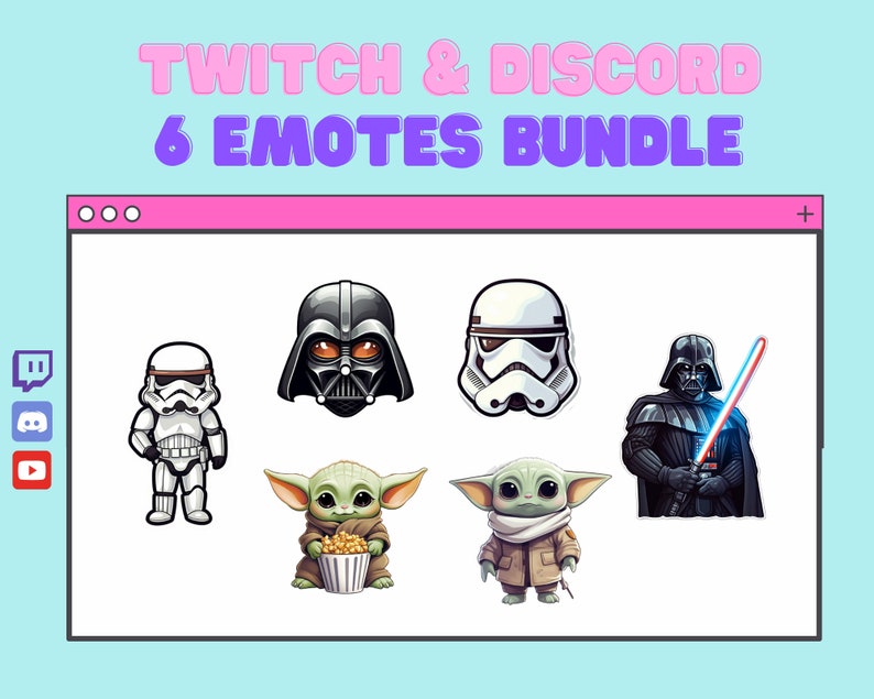 Star Wars Inspired Emotes Bundle With 6 Emotes | Cute Twitch & Discord ...