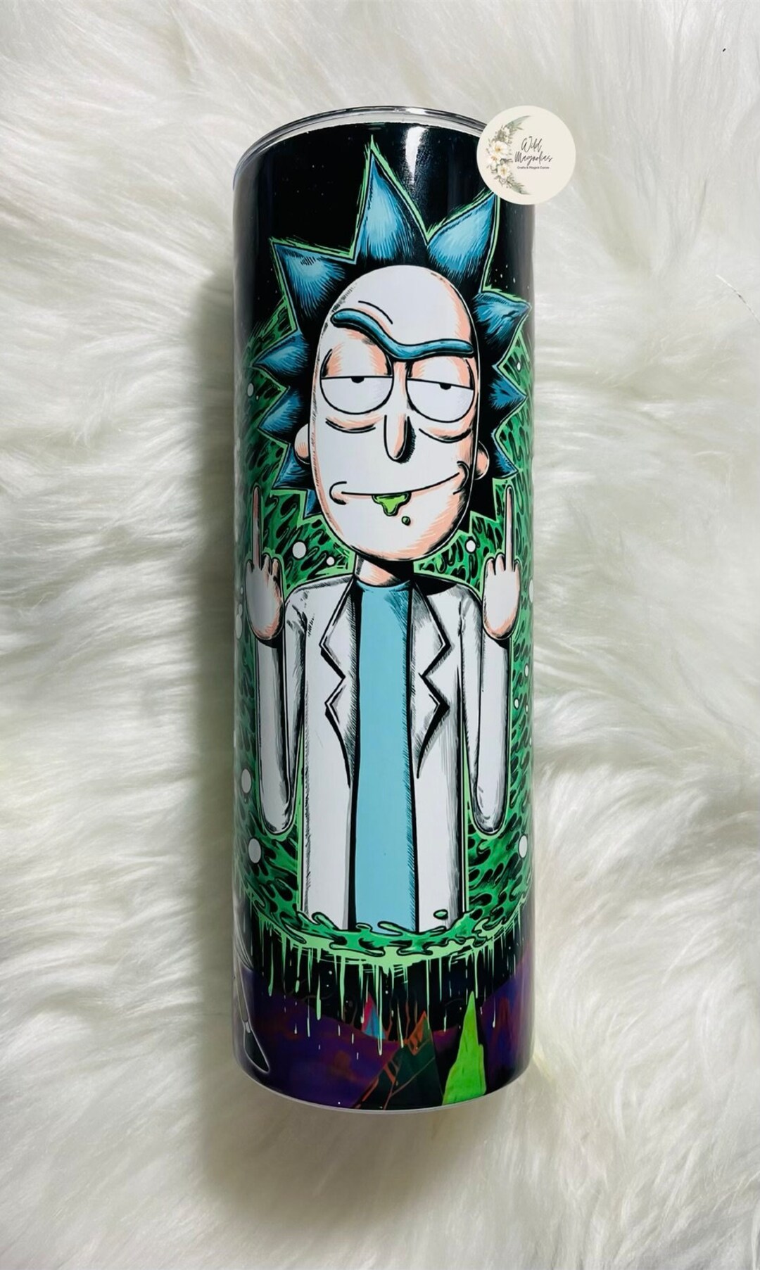 20oz Rick and Morty Middle Finger Tumbler - Etsy