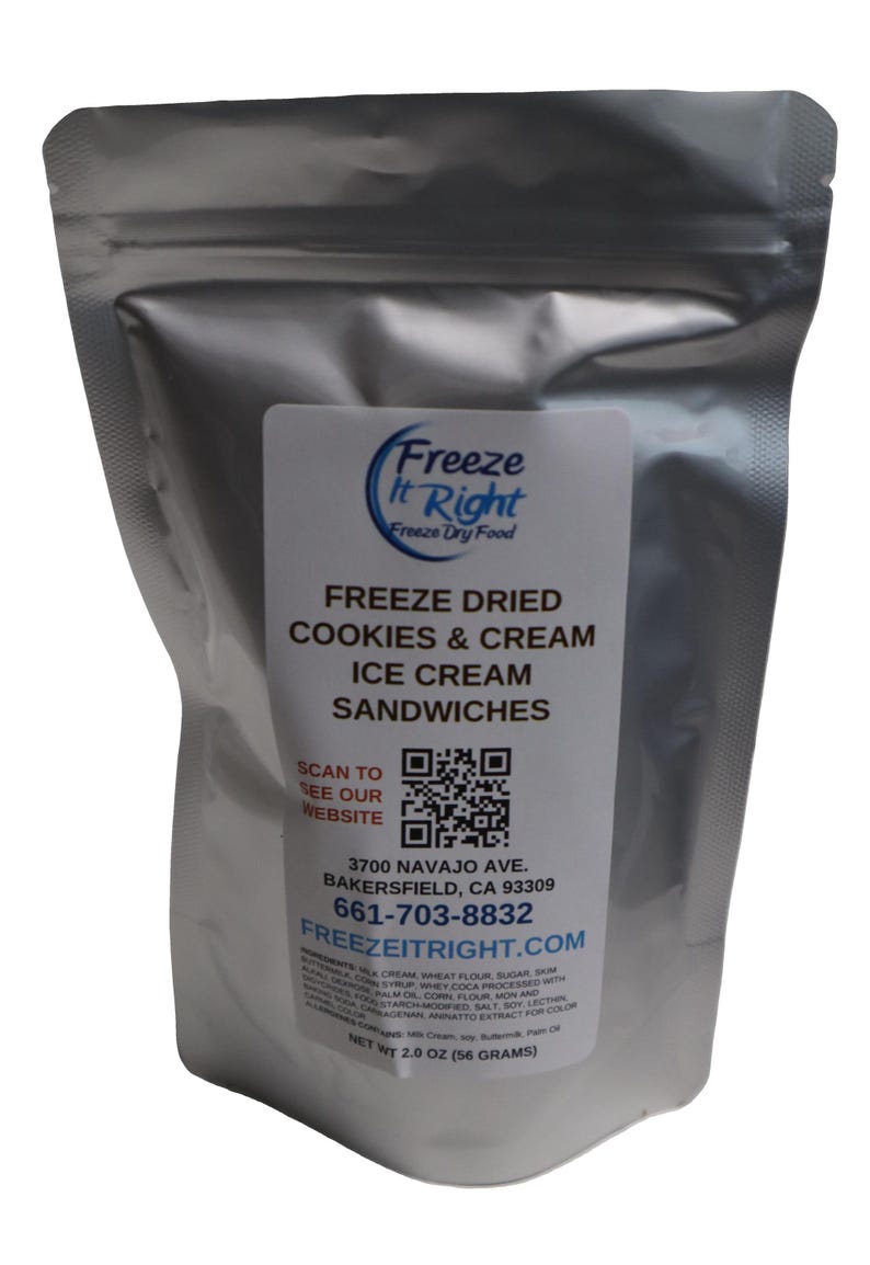 Freeze Dried Cookies & Cream Ice Cream Sandwich - Etsy