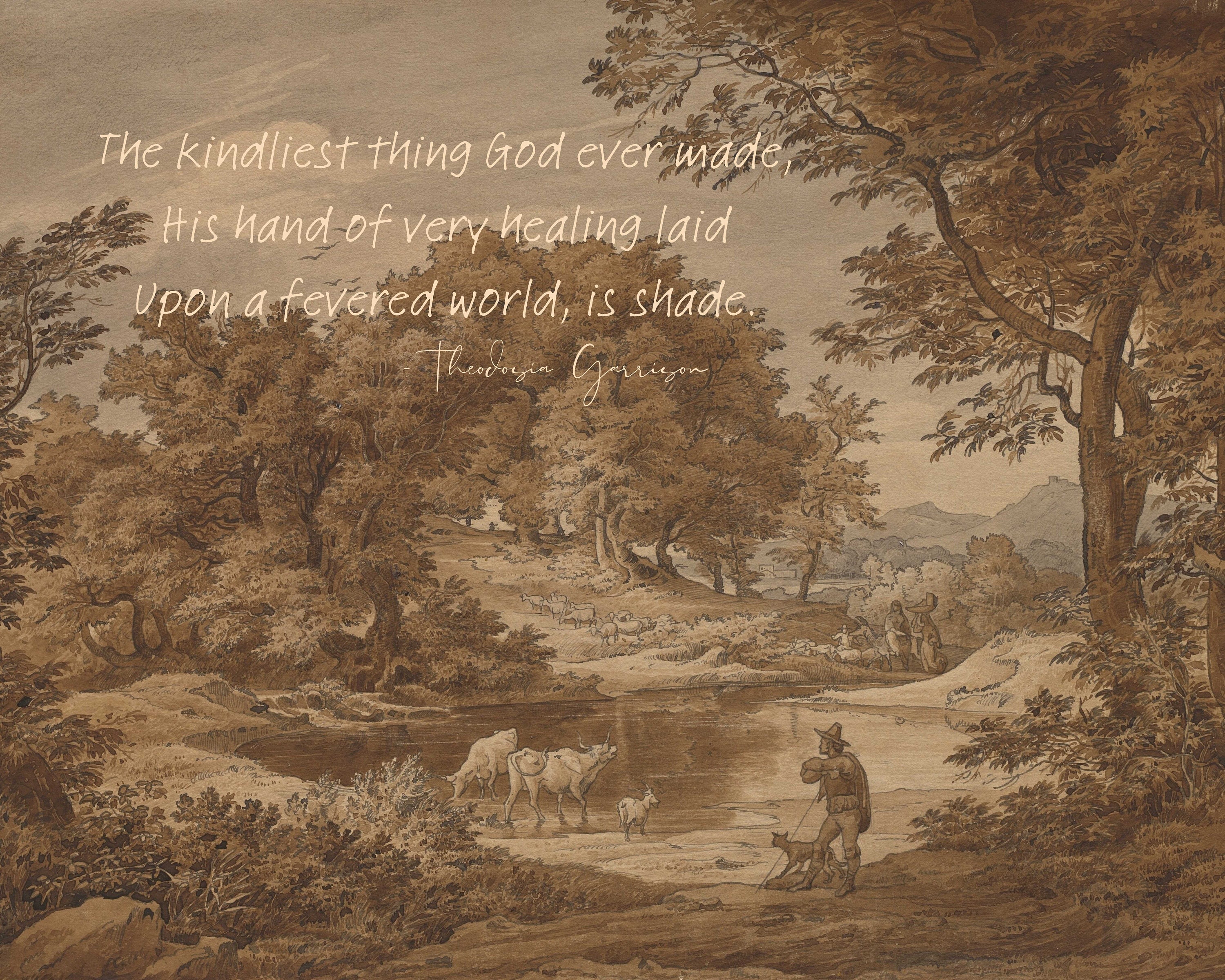 Shade | Poetry | Vintage Drawing | Theodosia Garrison | Wall Hanging ...