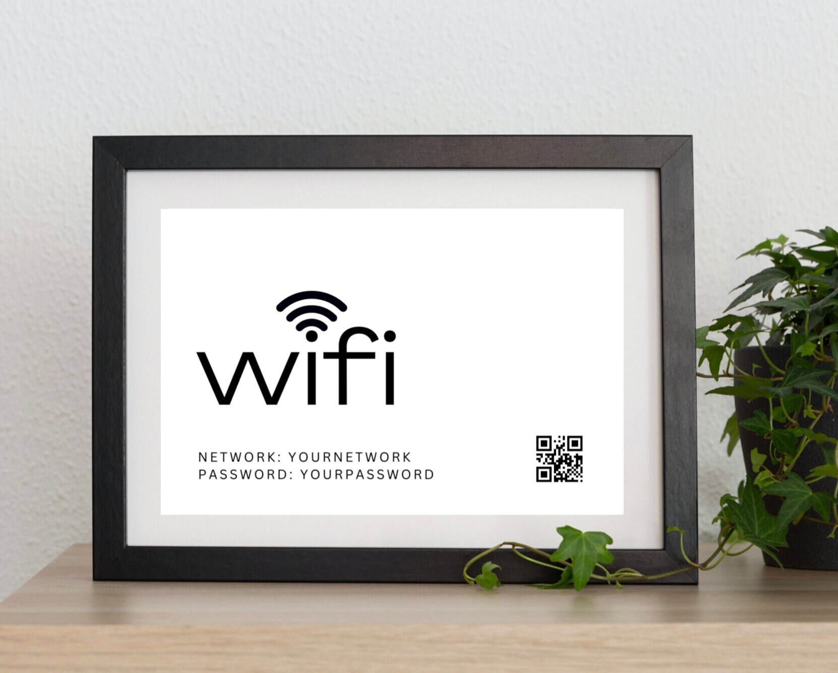 Wifi Printable, QR Code Sign, QR Wifi, Wifi Password Sign Printable ...