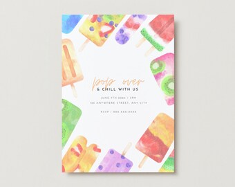 Come Chill Summer Party Invitation Digital Template Download. - Etsy