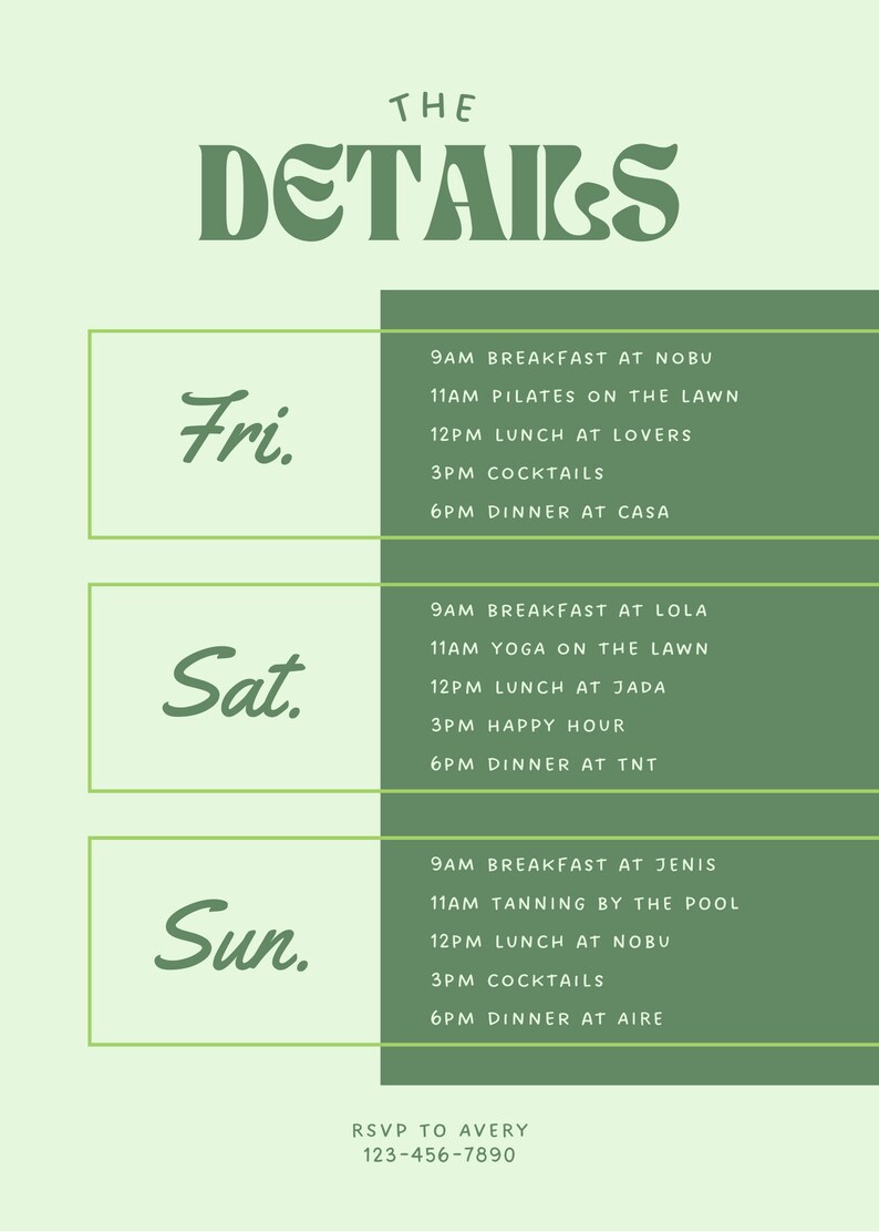 Margs and Matrimony Bachelorette Itinerary, Bach Weekend Itinerary ...