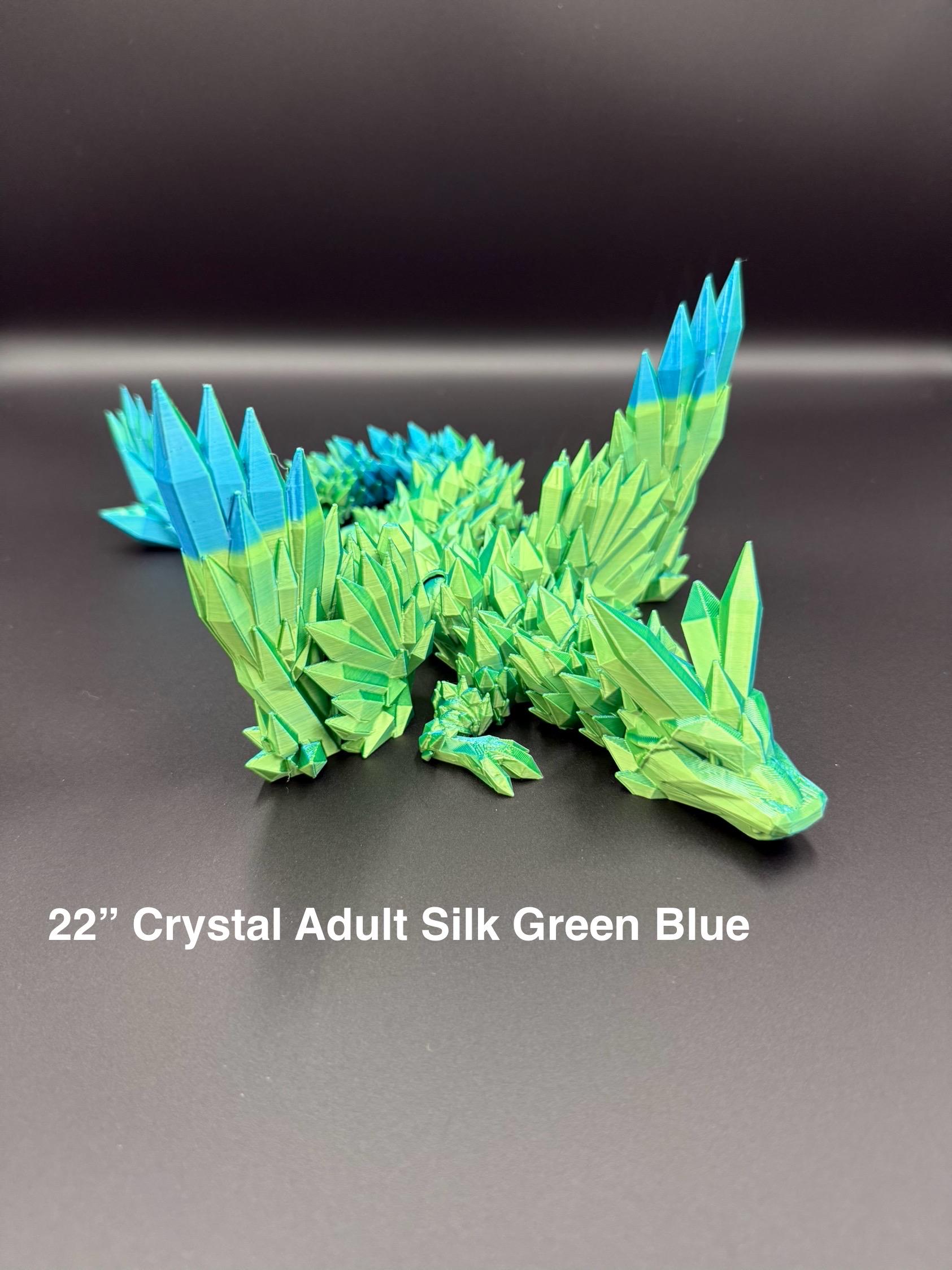 3D Printed Articulated Winged Crystal Dragon: Fantasy Figurine, Desktop ...