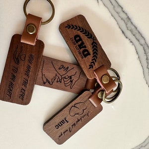 Customize Wood Key Chain, Engraved Keychain Gift for Home, Car, Office ...