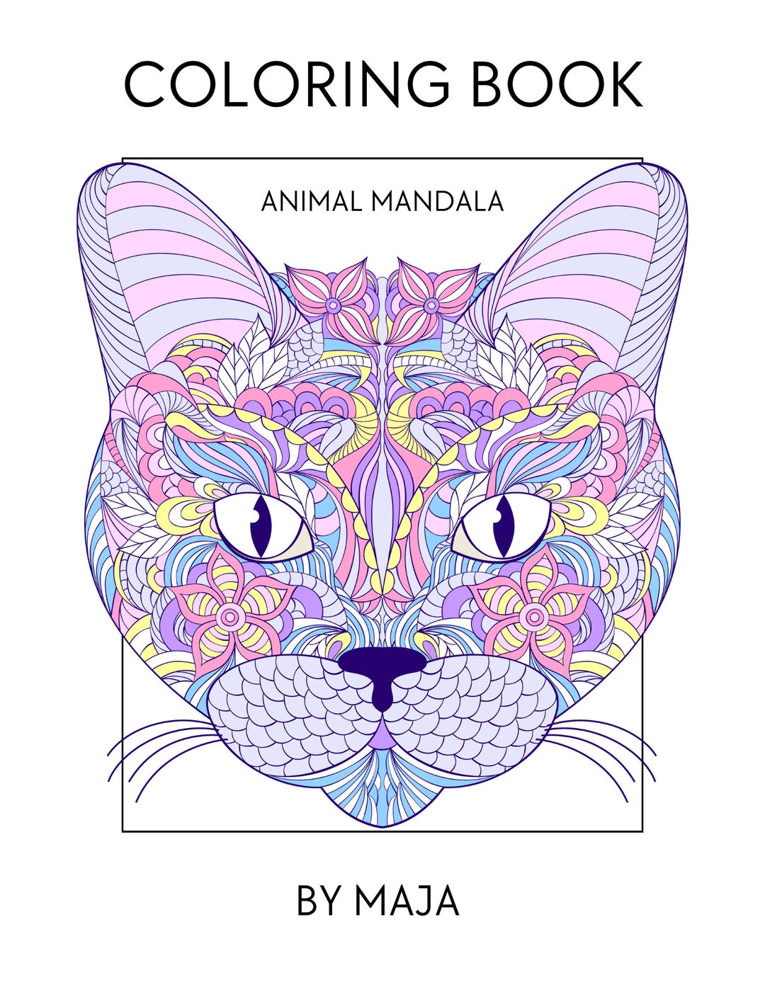 Printable Animal Mandala Coloring Book for Adults and Kids 18 Original ...