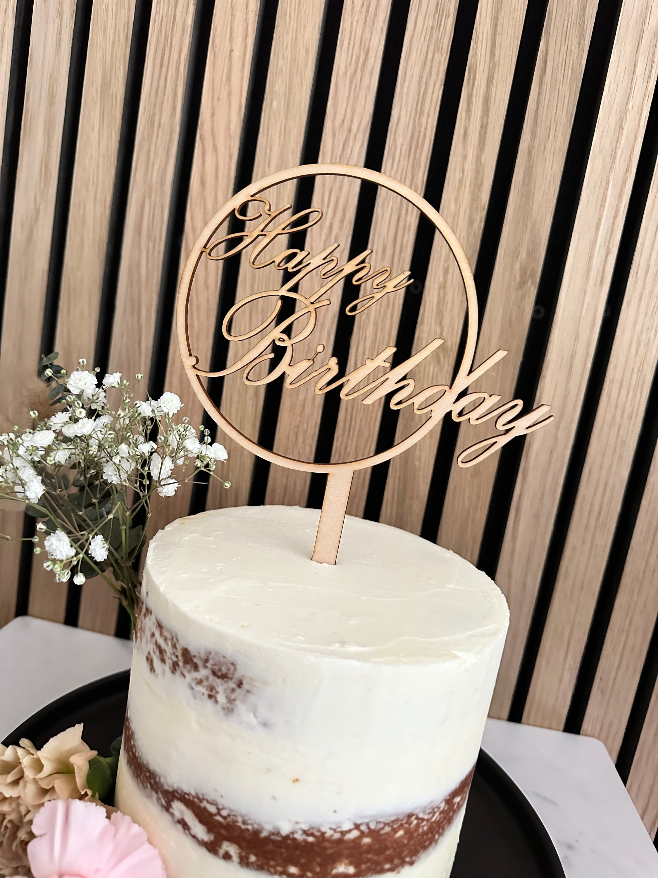 Wood Cake Topper Happy Birthday - Etsy