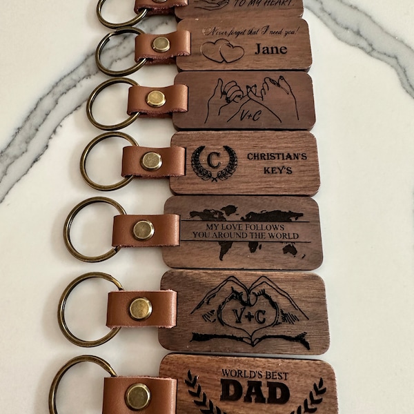 Wooden Key Chain - Etsy
