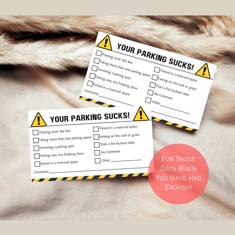 Bad Parking Cards - Etsy