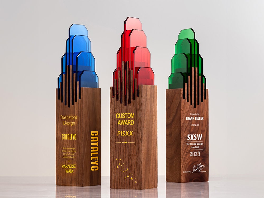 Custom Trophy Add Logo Free Typography Crystal Trophy - Etsy UK