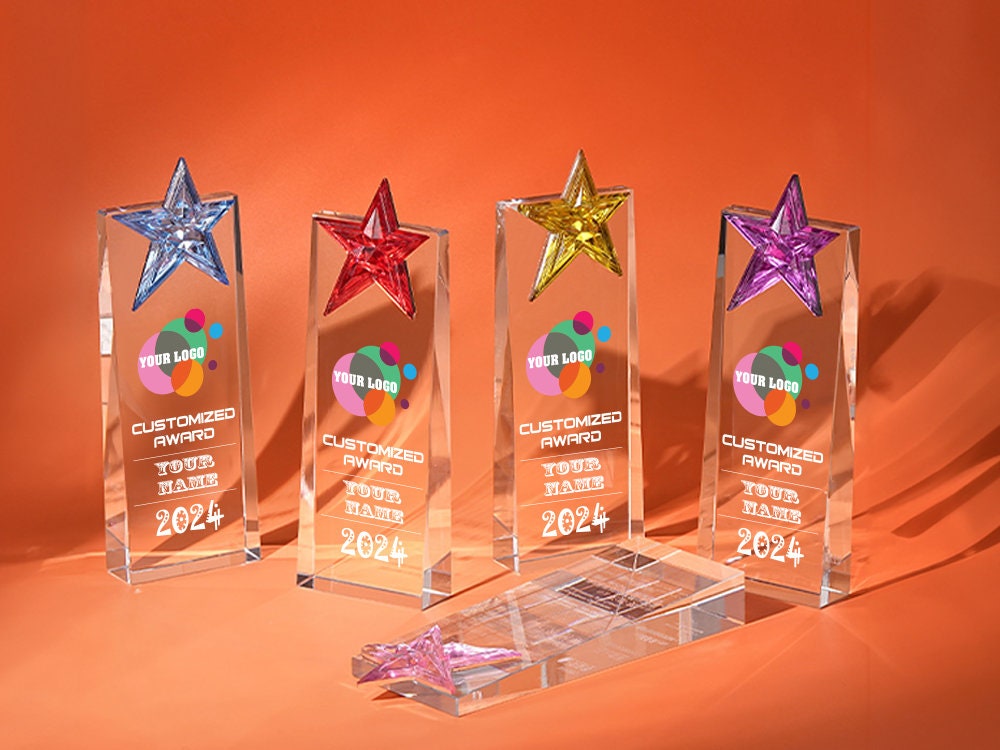 Custom Trophy, Add Logo, Free Typography, Employee Award, Achievement ...