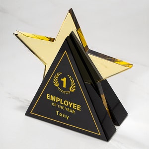Custom Trophy, Add Logo, Employee Award, Achievement Award, Business ...