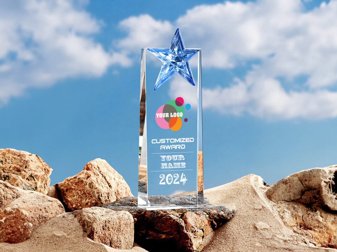 Custom Trophy, Add Logo, Free Typography, Employee Award, Achievement ...
