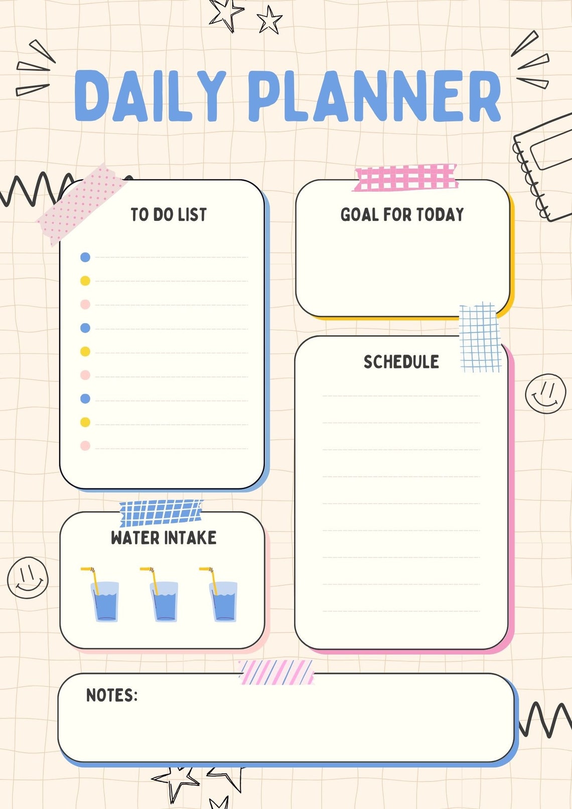 Doodle Daily Planner - Etsy