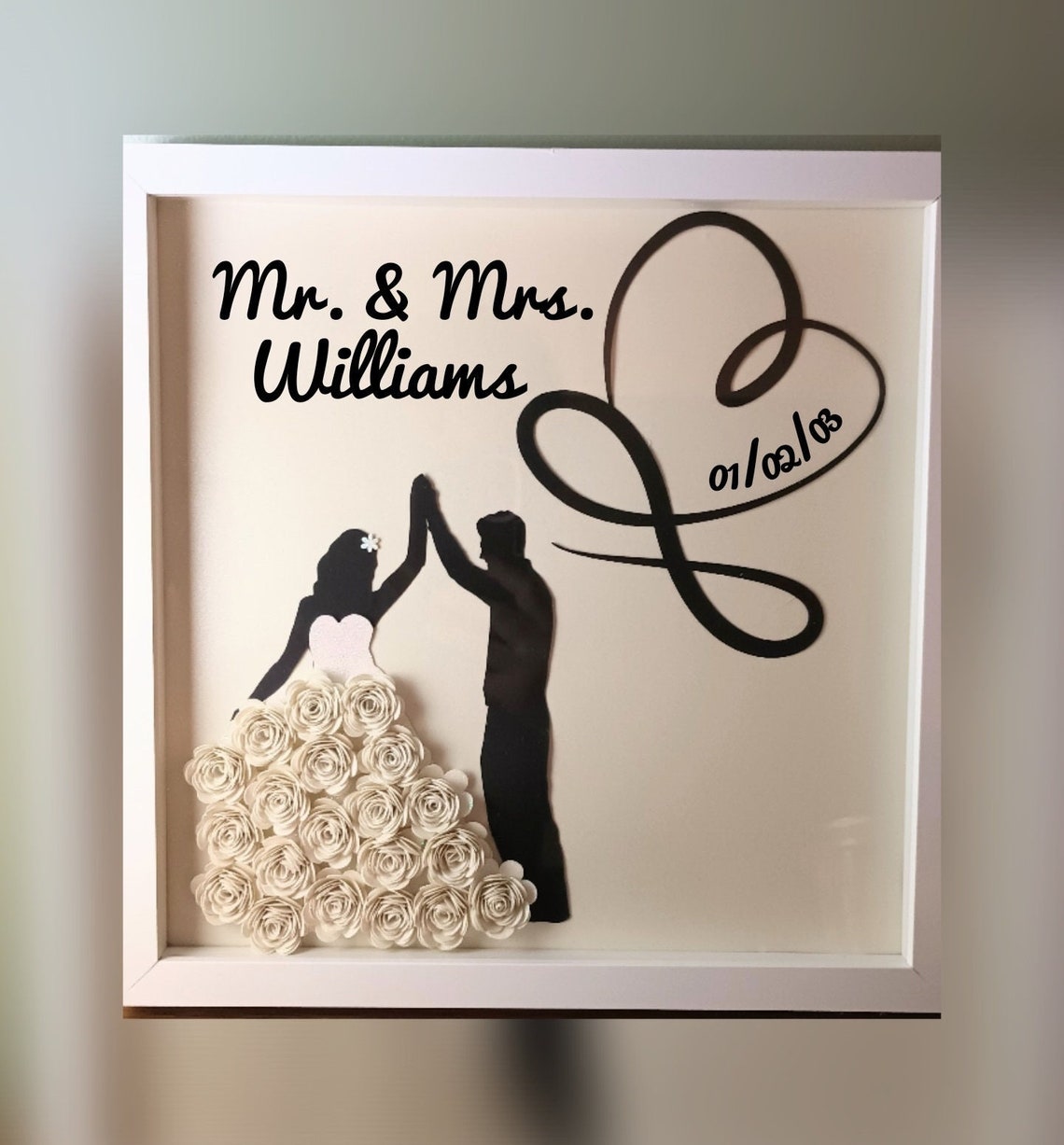 Bride and Groom Wedding Shadow Box Gift - Etsy