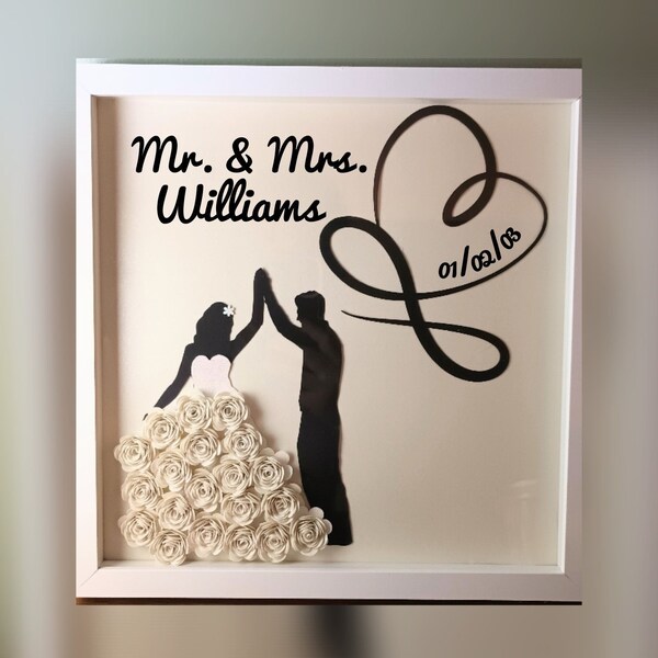 Bride and Groom Shadow Box - Etsy