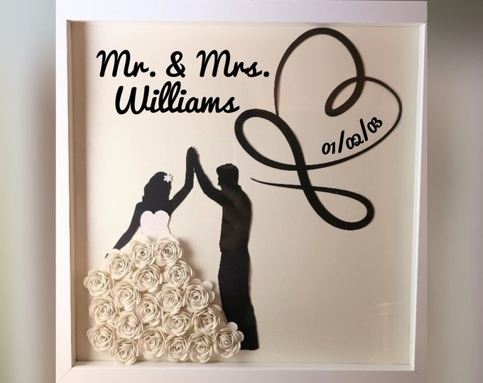 Bride and Groom Wedding Shadow Box Gift - Etsy