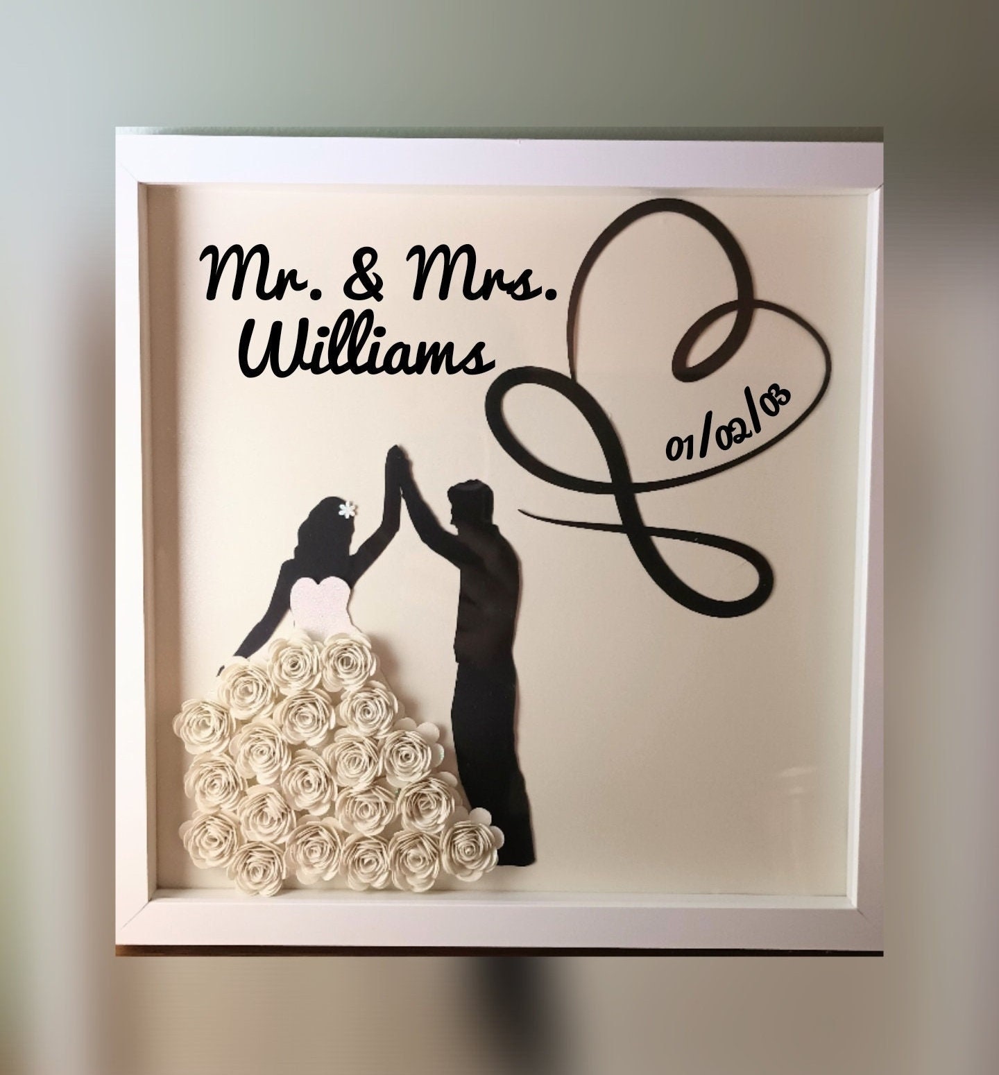 Bride and Groom Wedding Shadow Box Gift - Etsy