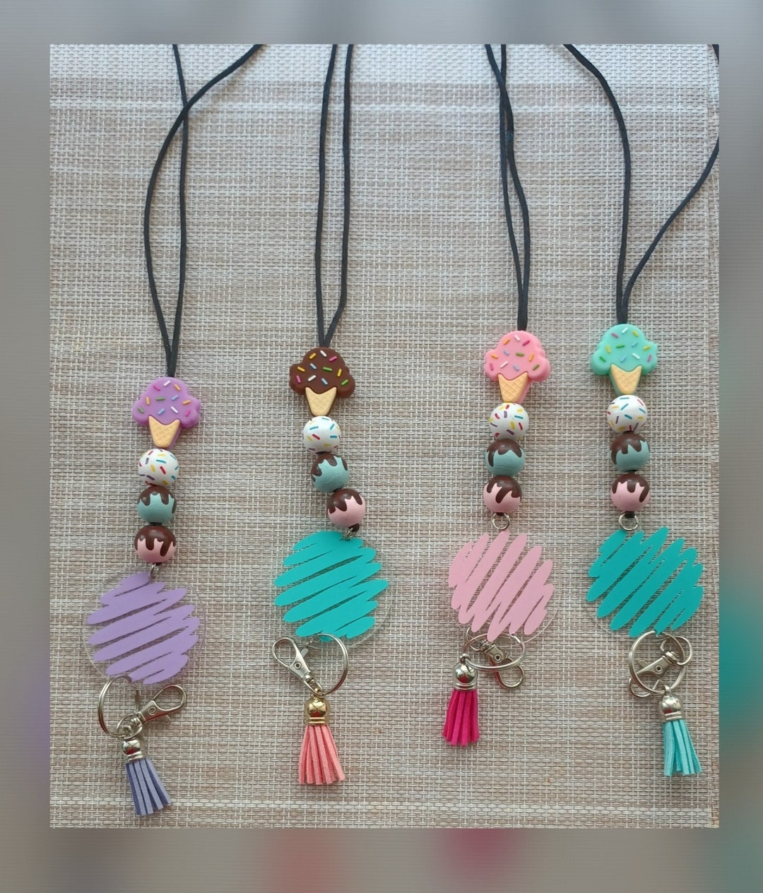 Lanyard for ID Badge Ice Cream Themed - Etsy