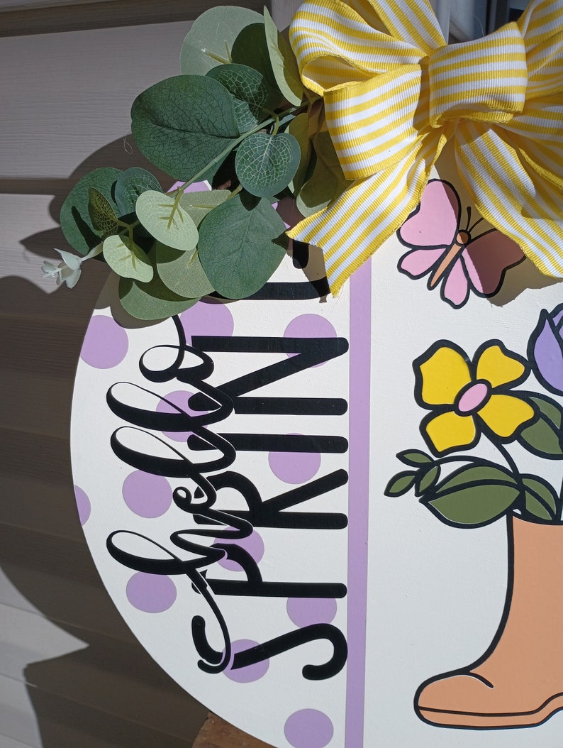 Spring Door Hanger Hello Spring - Etsy