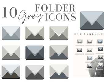 Desktop Icons Mac Folder Icons Light Gray Wallpaper Desktop - Etsy Canada
