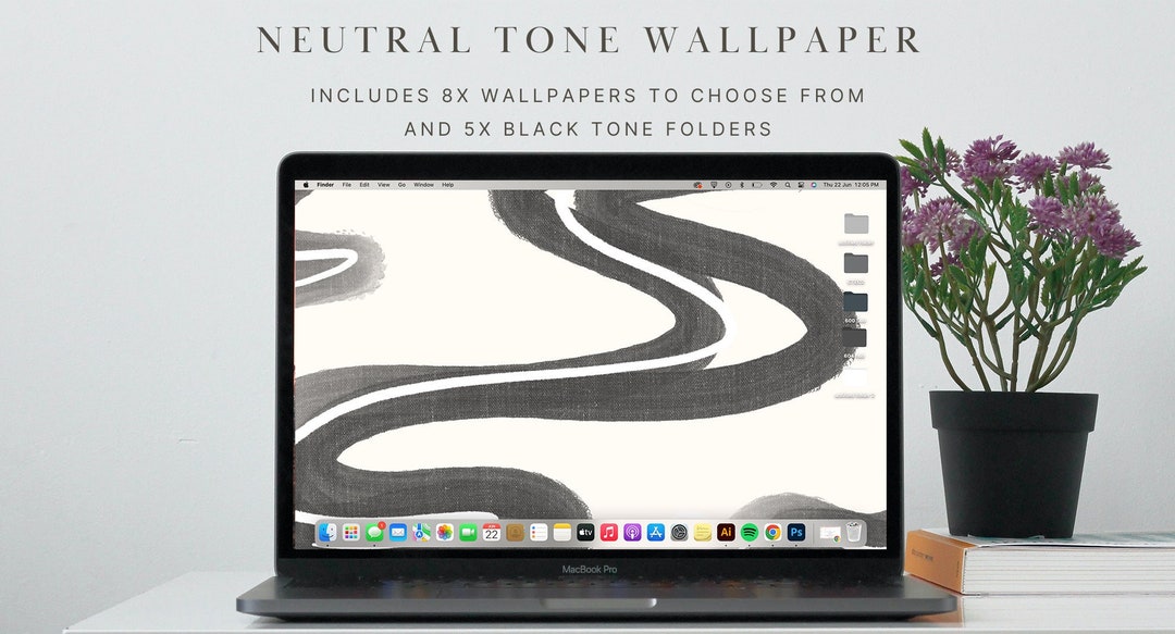 8 Neutral Tone Black and White Wallpaper for Mac Grey Wallpaper Brush ...
