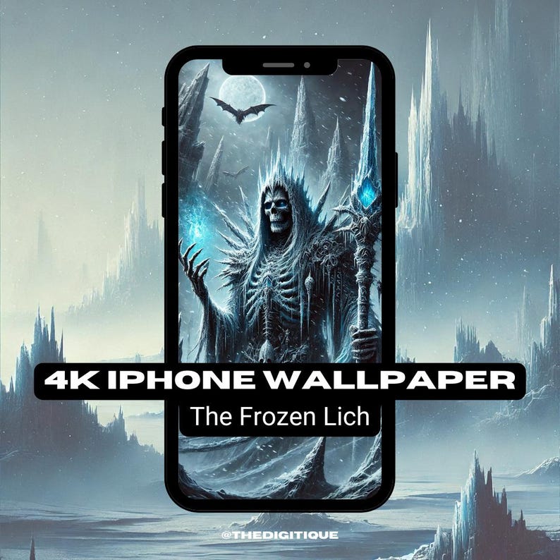 The Frozen Lich iPhone Wallpaper | 4K Ice Undead King Background | Dark ...