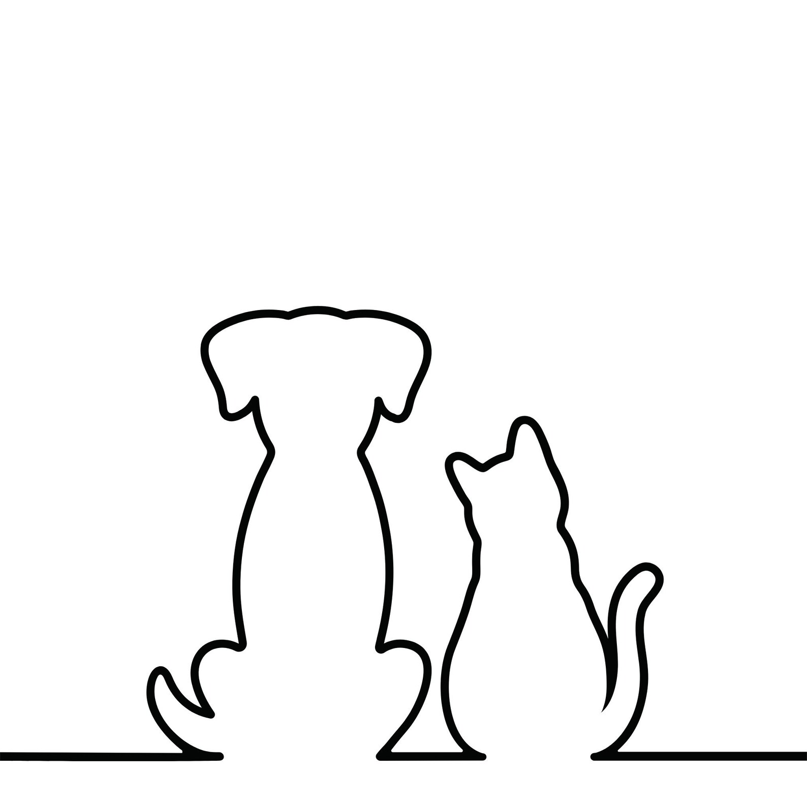 Cat and Dog Silhouette Digital Print JPG,SVG,PNG - Etsy