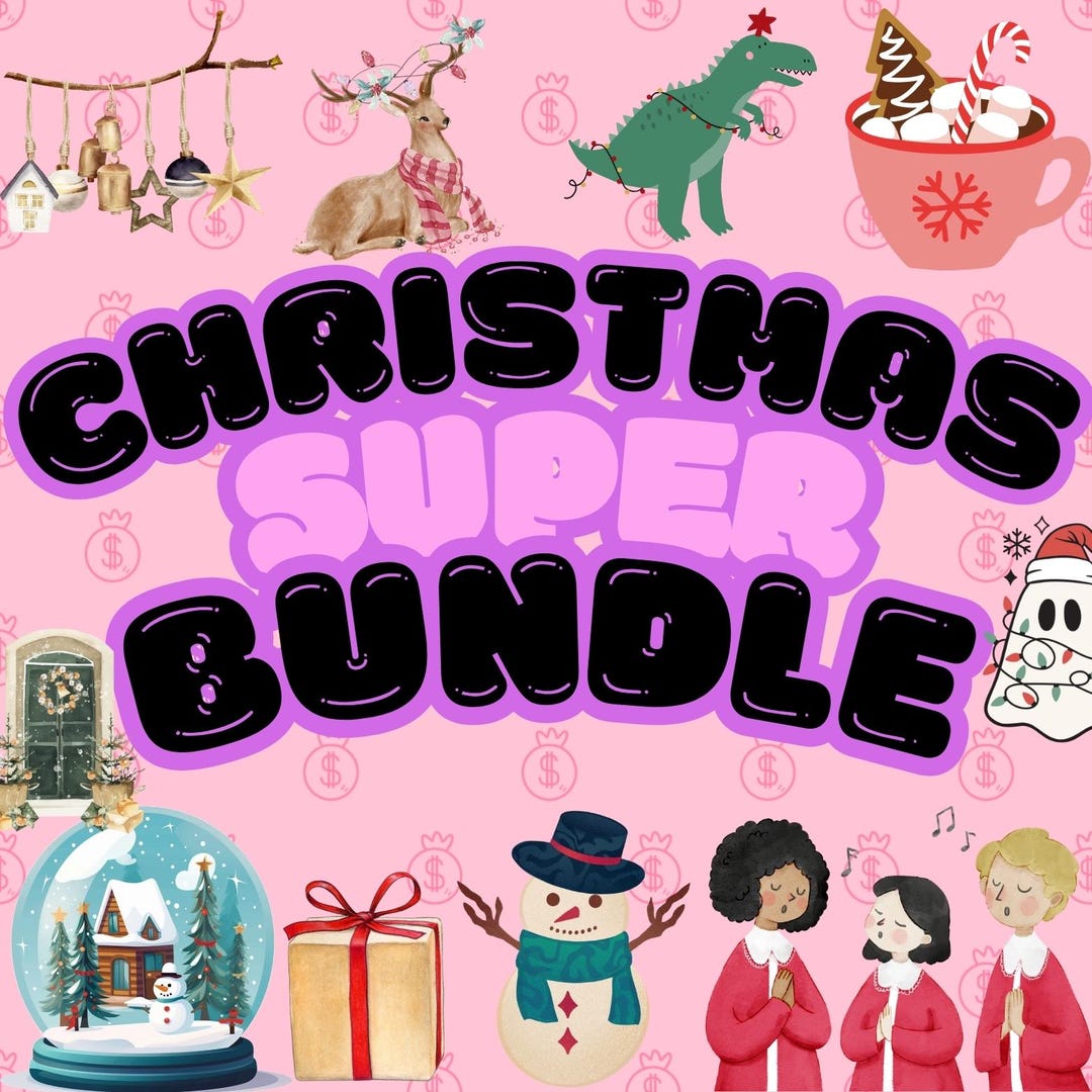 Bundle of 50 Christmas Stickers Digital Pack to Print Festive ...