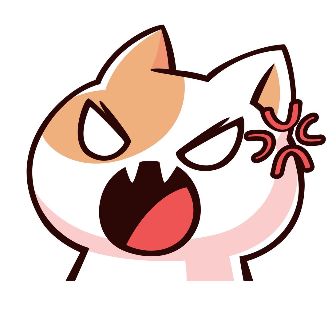 Angry Cat Cartoon Digital Print PNG,SVG,JPG - Etsy