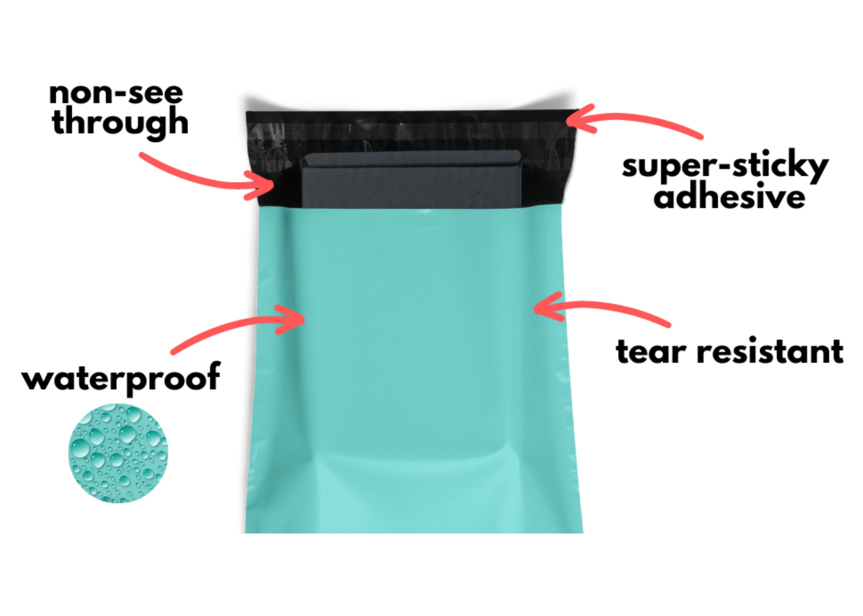 10x13 Poly Mailers 200 Pack Teal Bulk Shipping Supplies Envelopes ...