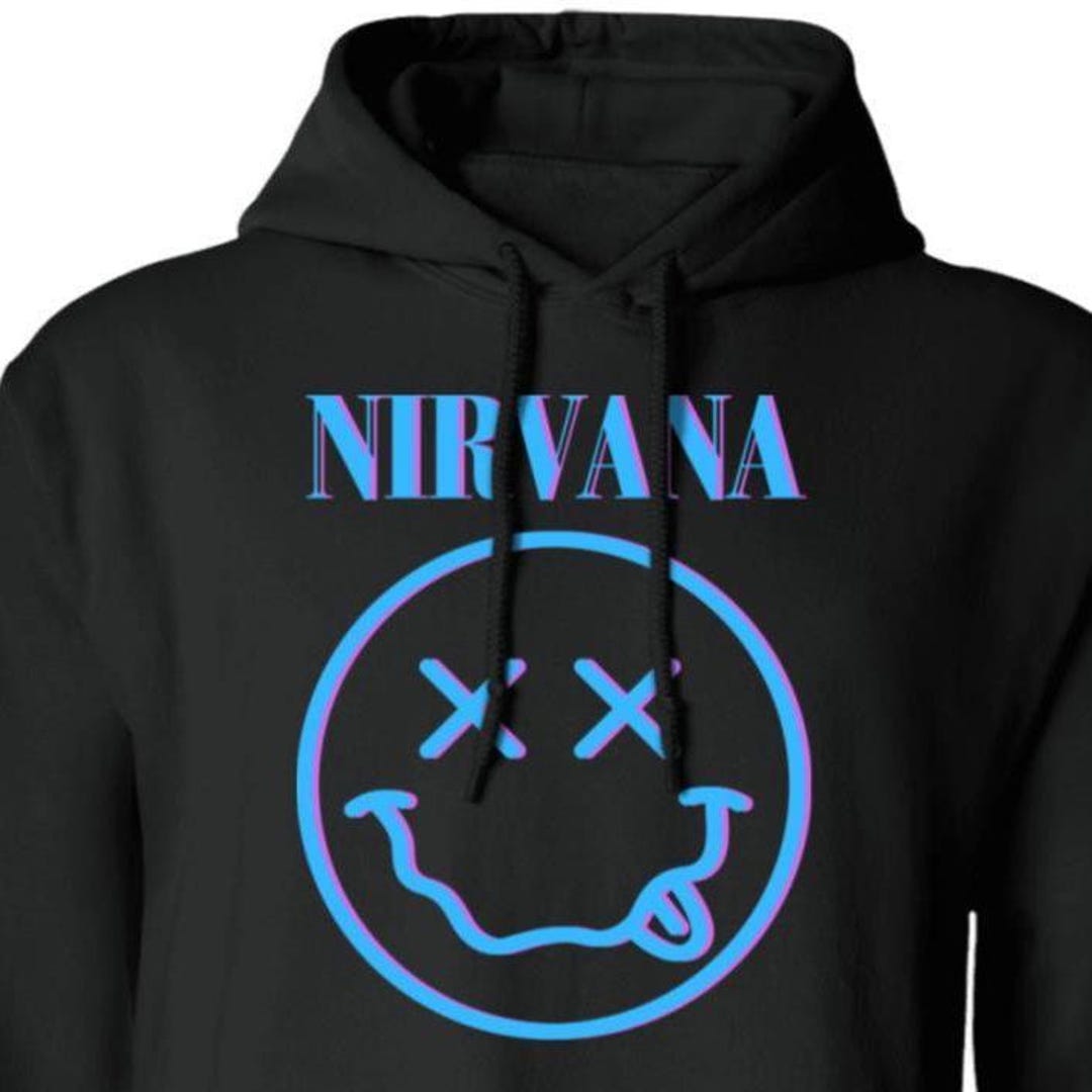 Nirvana Smiley Face Pullover Hoodie - Etsy