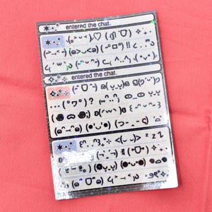 Kaomoji / ASCII / Pictochat Sticker Sheet - Hand Made - Holographic ...